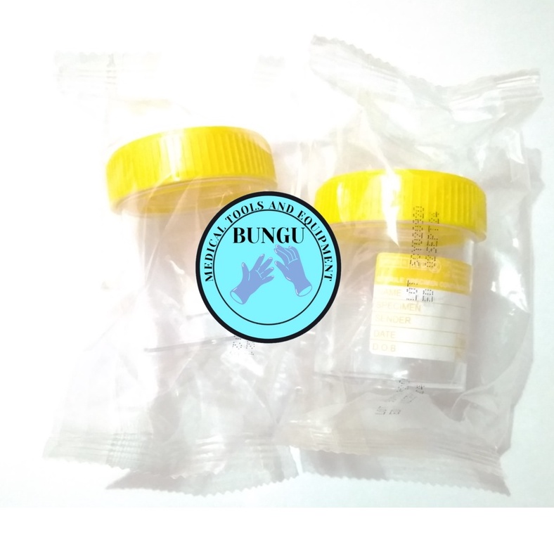 Urine Container Pot Sterile Urine 60ml 60cc Yellow Lid Labware Sterile ...