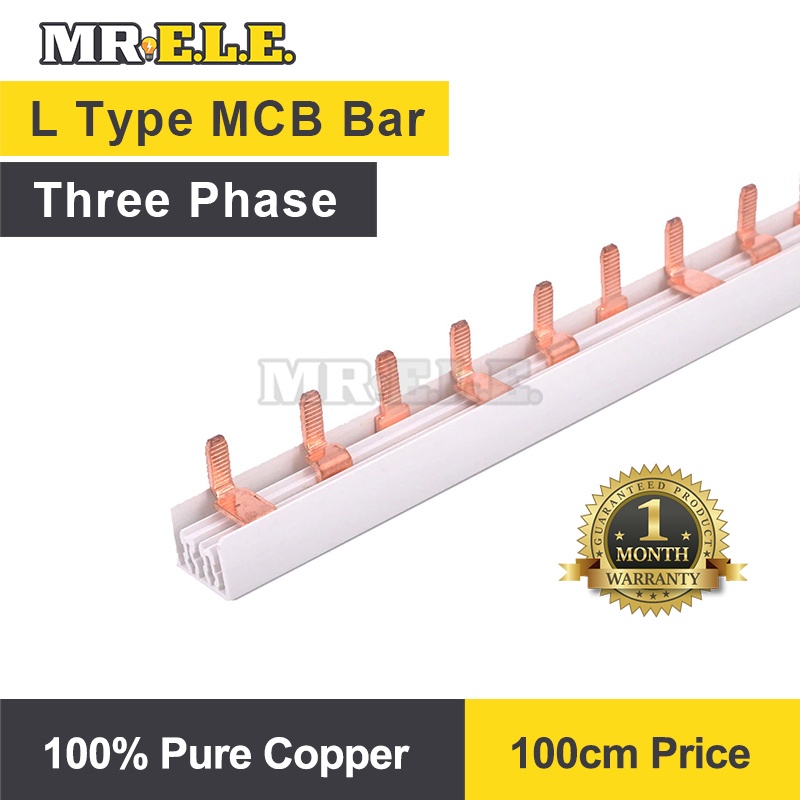 L Type MCB Bar Busbar Copper Bar 51pcs 100cm(63a)(Three Phase) | Shopee ...