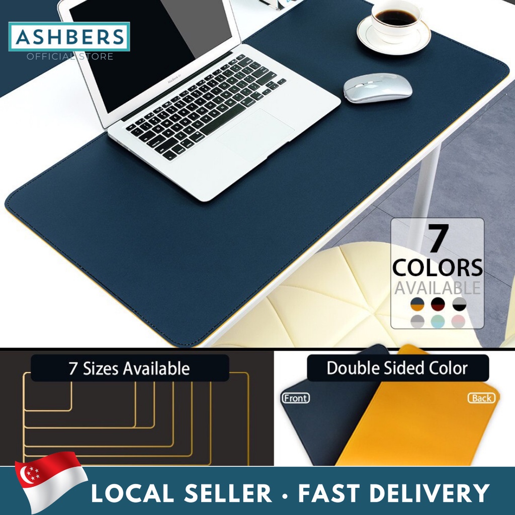 Premium PU Leather Dual-Sided Mouse Pad Desk Pad, Desk Protector ...