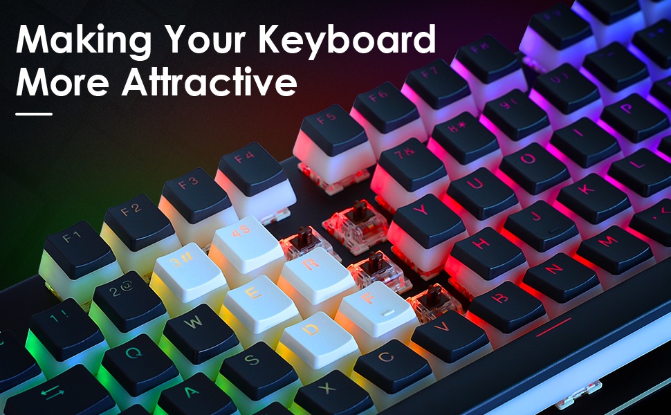 RK Pudding Keycaps Set 112 Keys Double Shot PBT , OEM Profile ANSI ISO ...