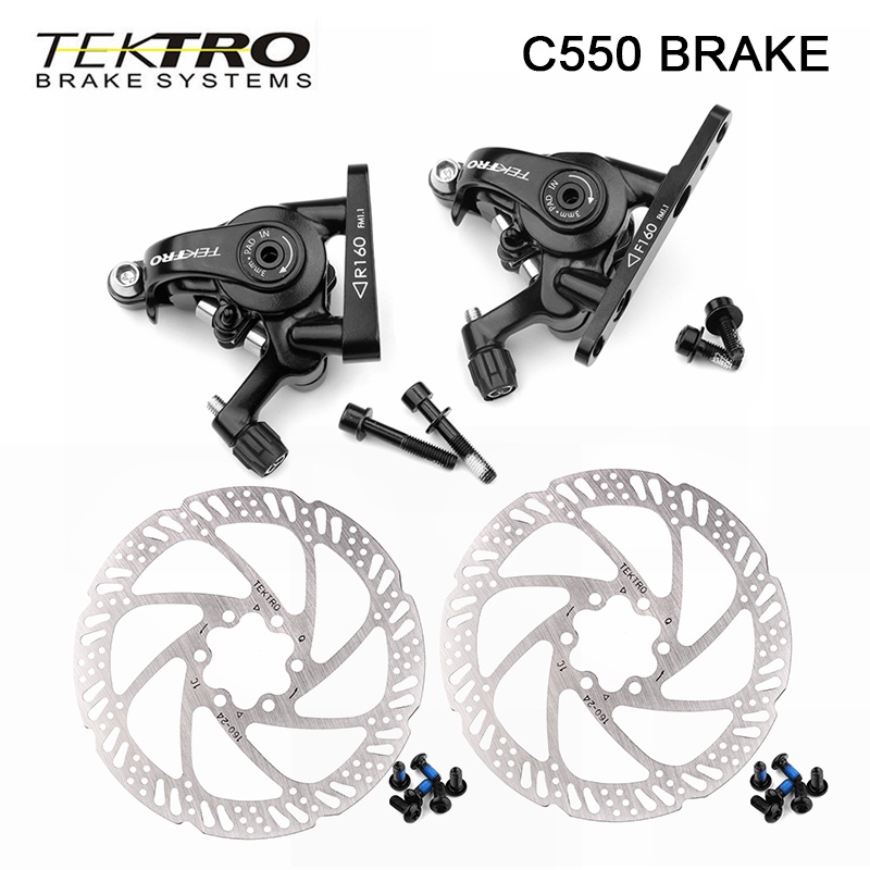TEKTRO MD-C550 Road Bike Disc Brake 160/140mm Line Pull Brake Flat Mount Bilateral Braking ...