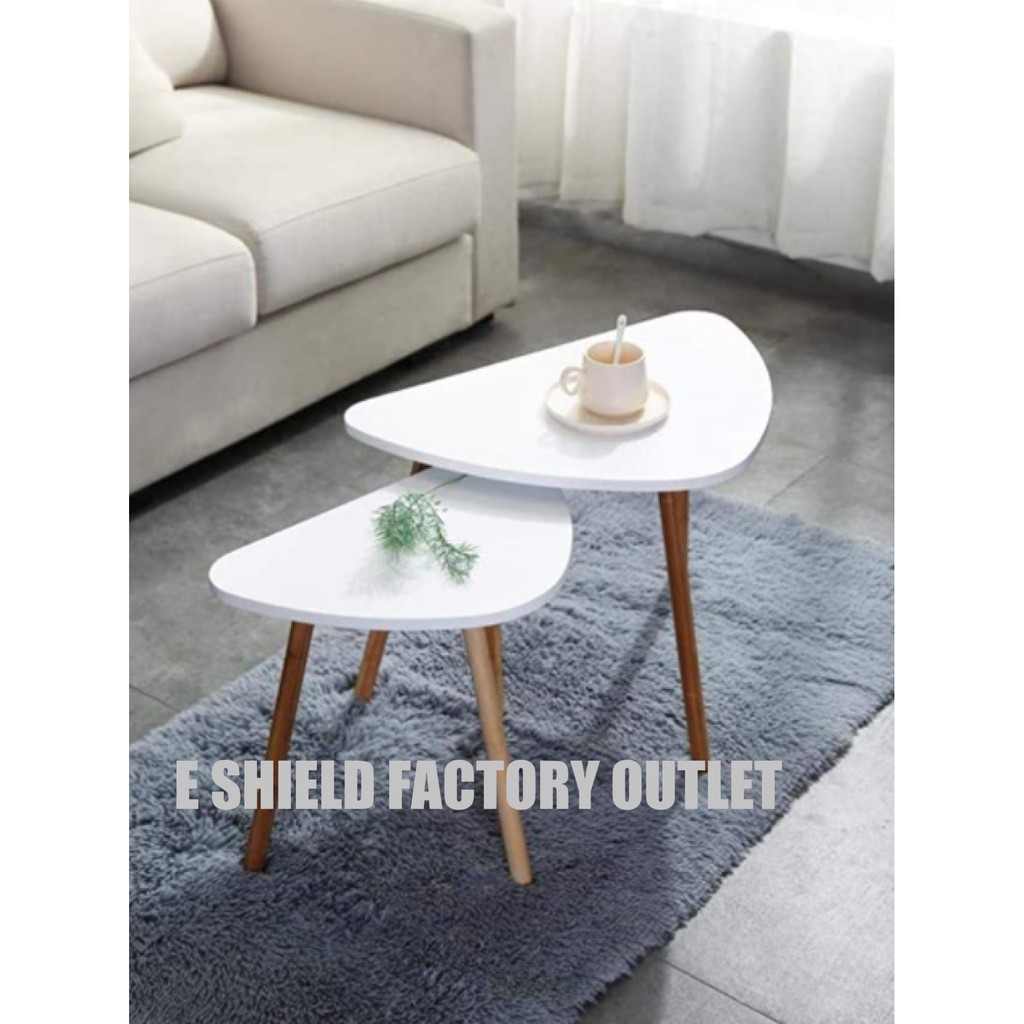Triangle Coffee Table Set Side Table Set (2 in 1 set) Bedside Table ...