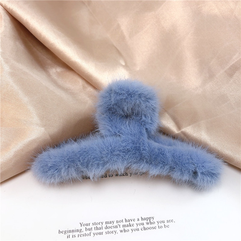 Furry Hair Claw Clip Women Fashion Girls Plush Hairpins Faux Fur Hair ...