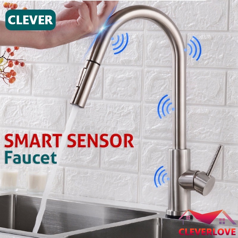 Kitchen Tap Pull Out Sensor Faucet Kitchen Smart Touch Control Sink Tap ...