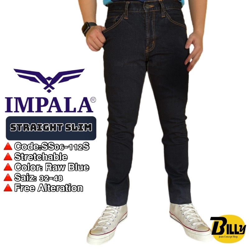 IMPALA Brand Men Straight Slim Stretchable Jeans (SS06-112S) | Shopee ...