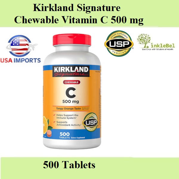 Kirkland Signature Chewable Vitamin C 500 mg., 500 Tablets.(exp:05/27 ...
