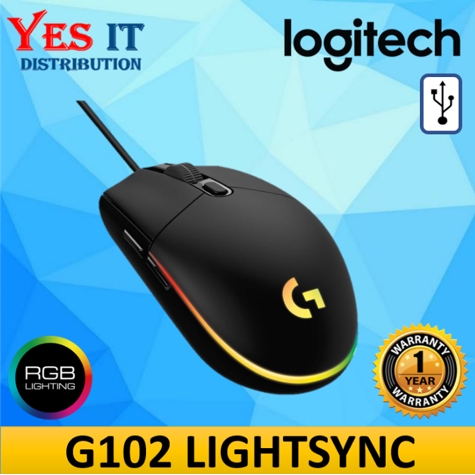 Logitech G102 LIGHTSYNC Gaming Mouse RGB 6 Buttons 8000 DPI Wired Mouse | Shopee Singapore