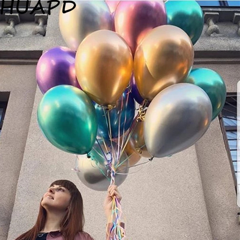 50Pcs Metallic Ballon Wedding Happy Birthday Latex Metal Chrome ...
