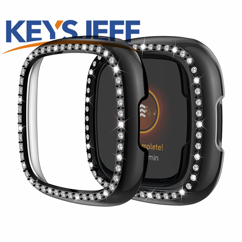 KEYSJEFF Bling Hard Bumper Frame Compatible with Fitbit Sense Case ...