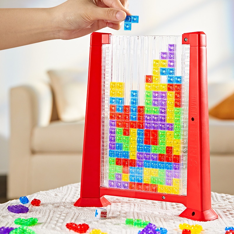 Tetris building block puzzle interactive tabletop game kids toy boy and ...