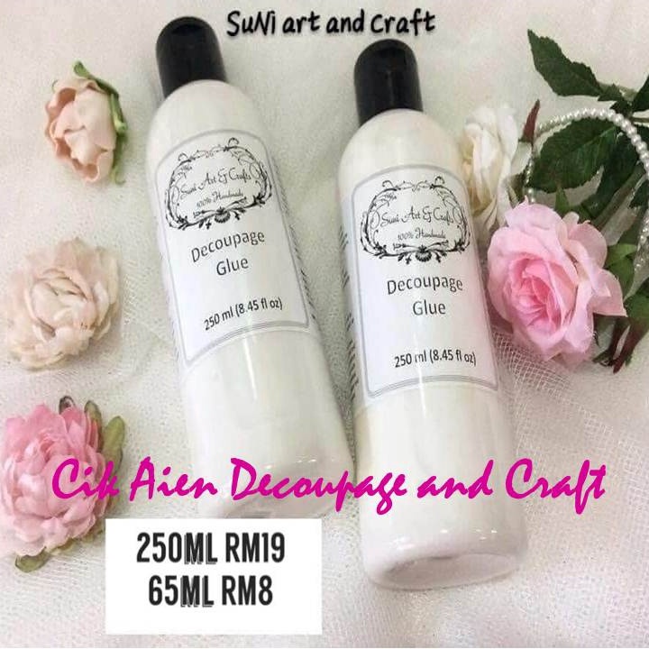 SuNi Art and Craft Decoupage Glue 250ml or 65ml - suitable for most ...