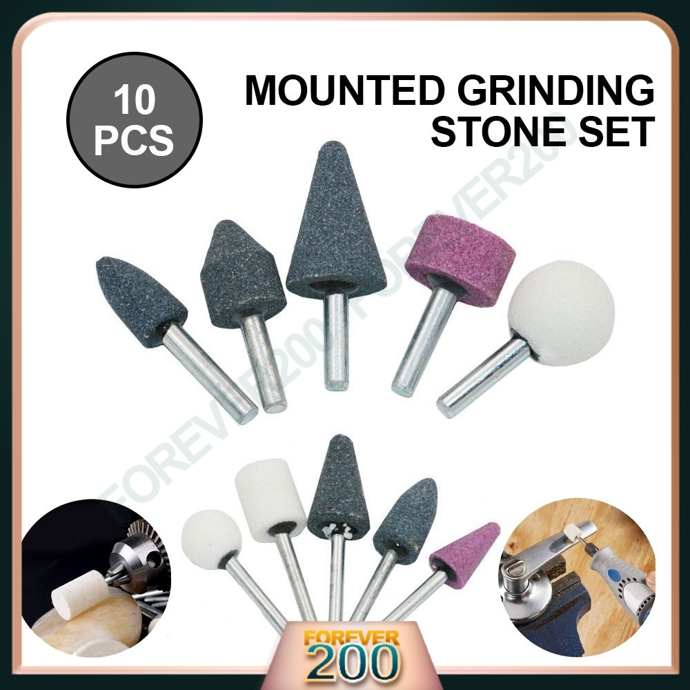 10pcs Bit Grinding Wheel Polishing 6mm Head Bit 1/4 Inch Abrasive ...