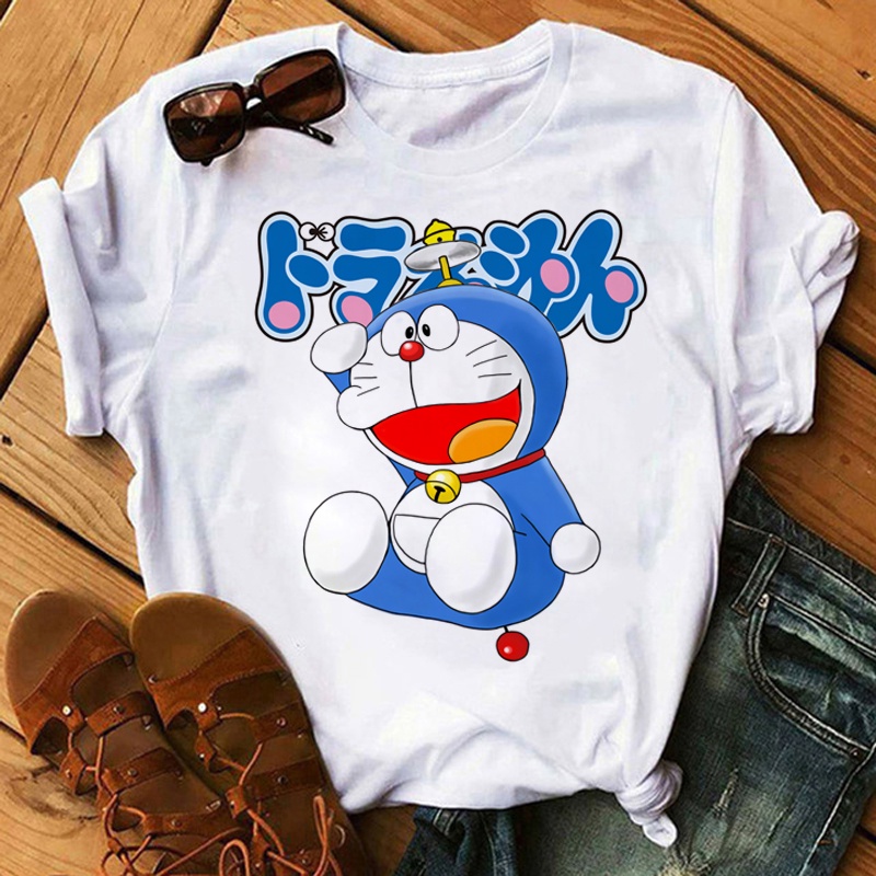 Japanese Anime Doraemon T Shirt Women Kawaii Grunge Y2k Aesthetic Punk ...