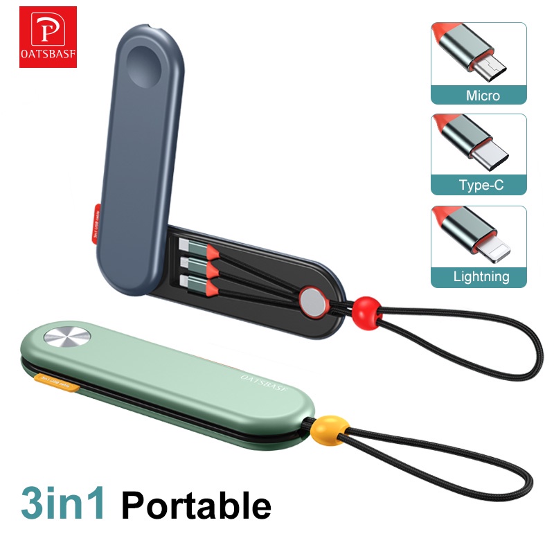 OATSBASF Retractable 3 in 1 Cable Fast Charging Cable For Type C Micro ...