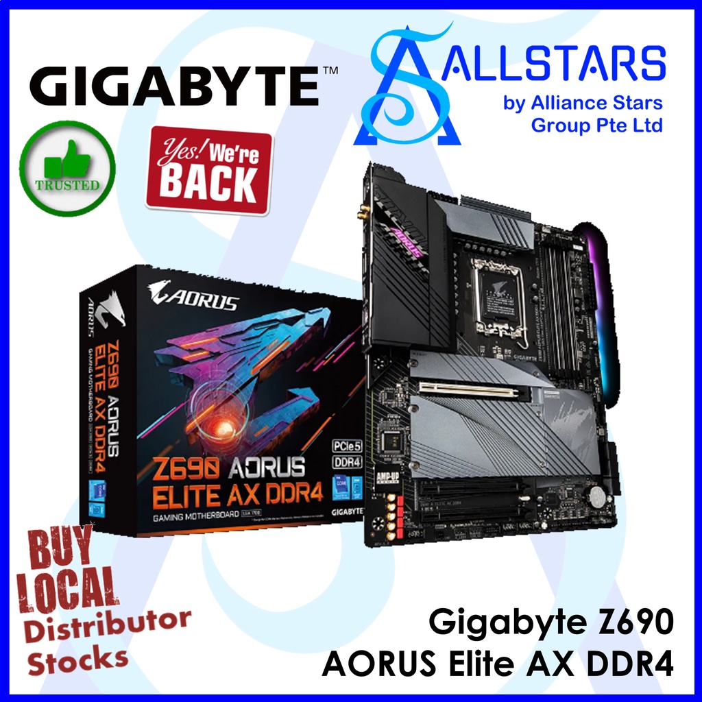Gigabyte Z690 AORUS Elite AX DDR4 LGA1700 Gaming Mainboard (Z690 AORUS ...