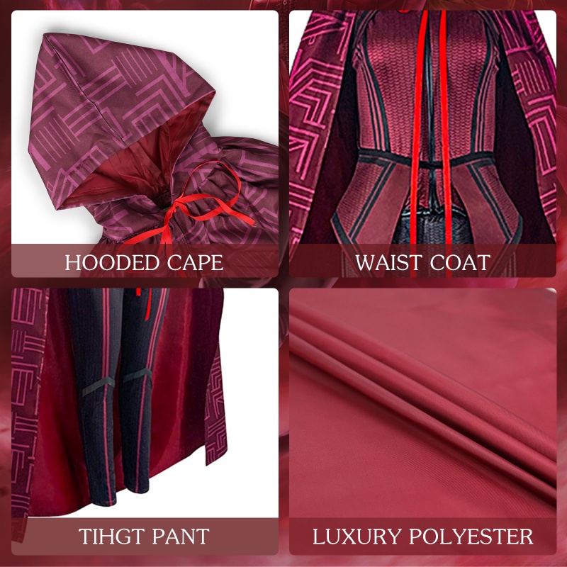 Wanda Vision Scarlet Cosplay Witch Maximoff Cosplay Costume Outfits ...