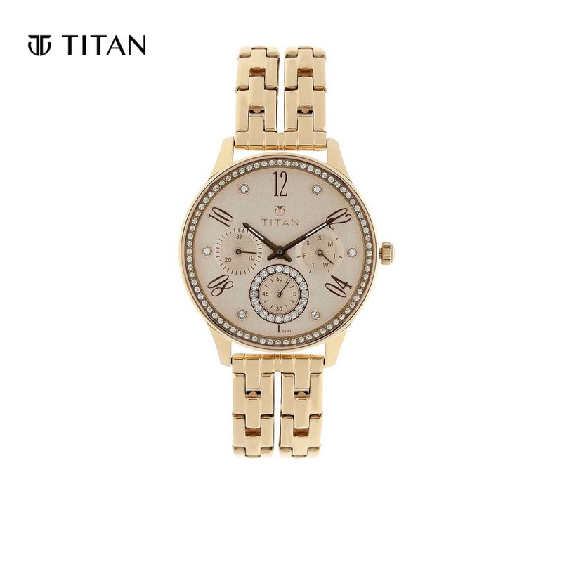 Titan Analog Rose Gold Dial Women's Watch 95040WM01 | Shopee Singapore
