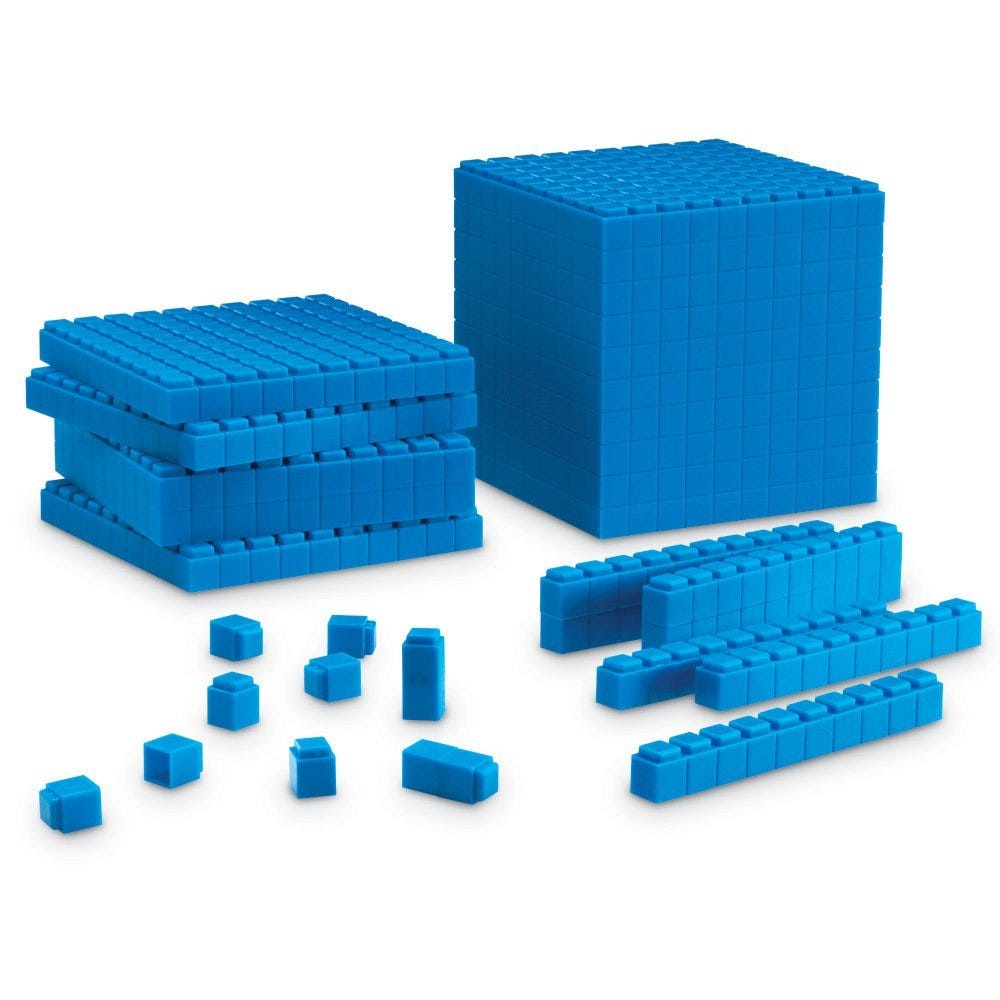 Learning Resources ILER6356 Interlocking Base Ten Starter Set - Maths Manipulative Teaching Aids ...