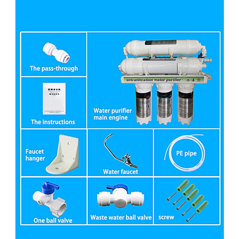 6 Stage 3+3 Mode Ultrafiltration Drinking Water Filter System Home ...