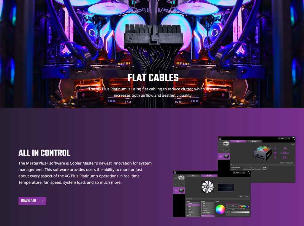 Cooler Master XG Plus Platinum 750 / 850 FULL MODULAR 80 PLUS PLATINUM ...