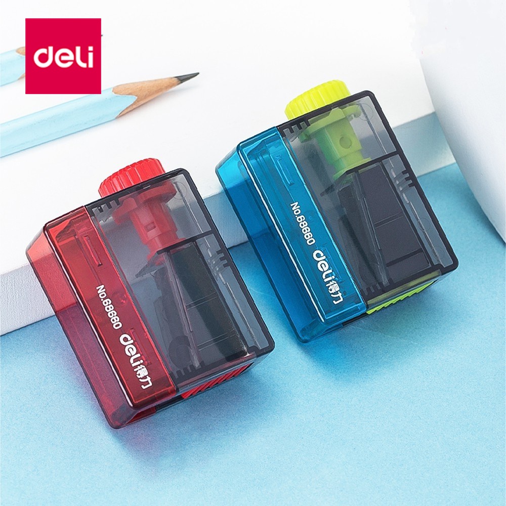 Deli Pencil Sharpener Portable Pencil Sharpener 4-angle Blade ...
