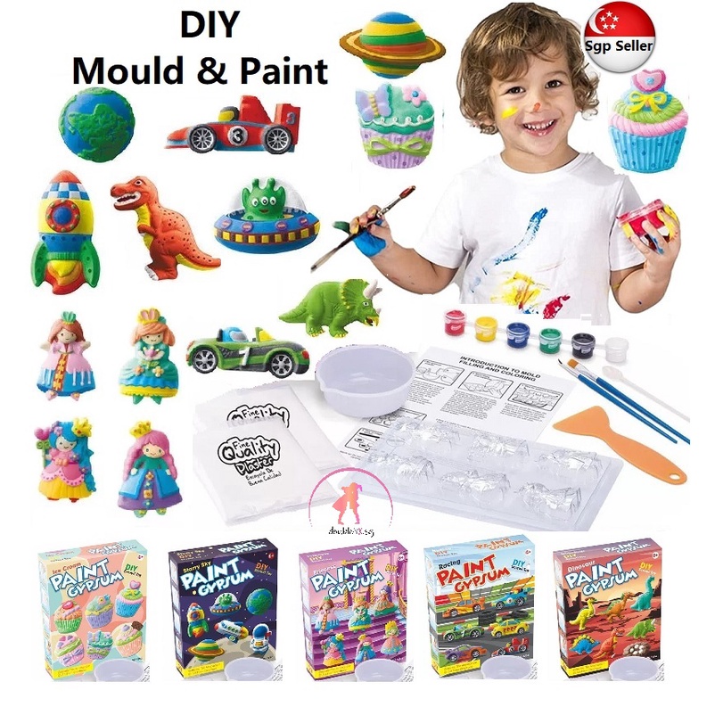 Kids DIY Mould & Paint Arts – Kids Coloring Set - Gypsum 3D Mould ...