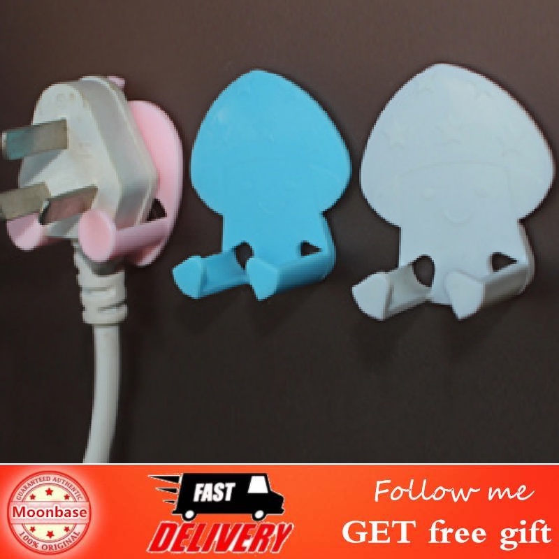 Multi-functional Wall Plug Holder Self Adhesive Storage Hook | Shopee ...