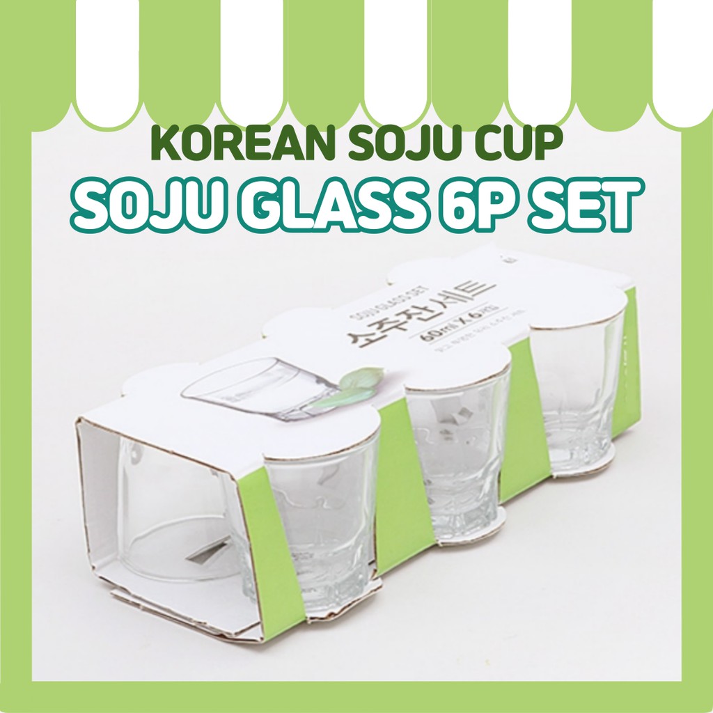 SOJU GLASS 6P SET / Korean Liquor Drinking Clear Glasses Cup | Shopee ...