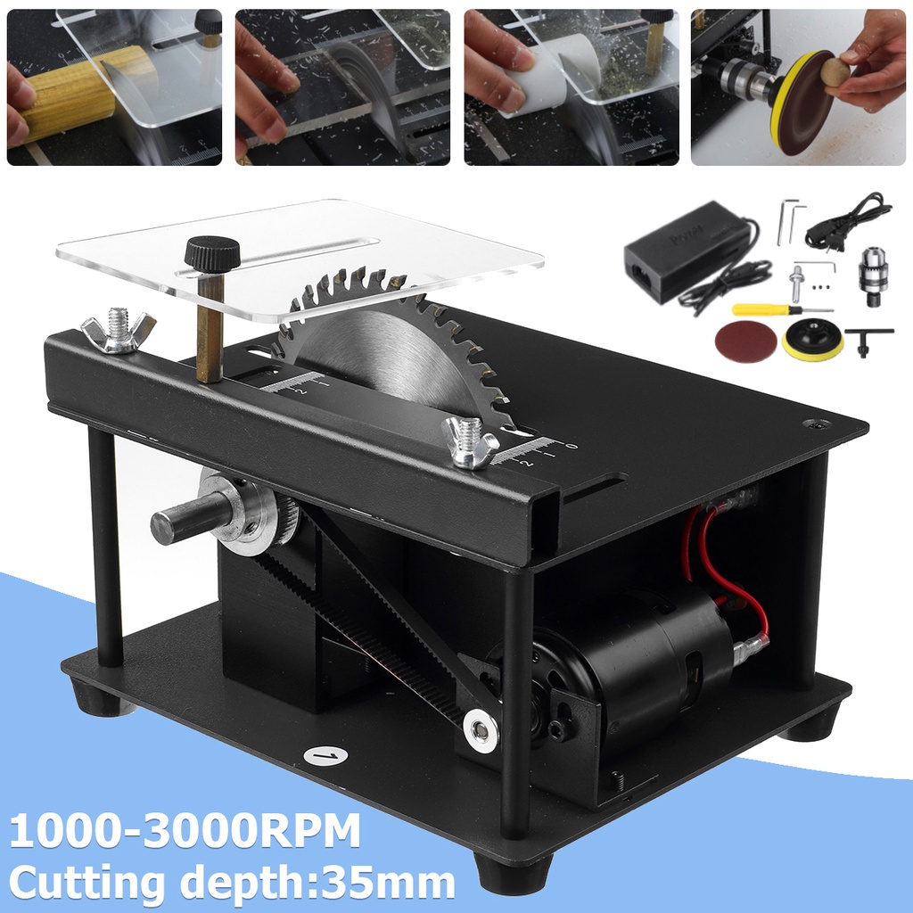 12V-24V Multifunctional Electric Table Saw Adjustable Speed mini ...