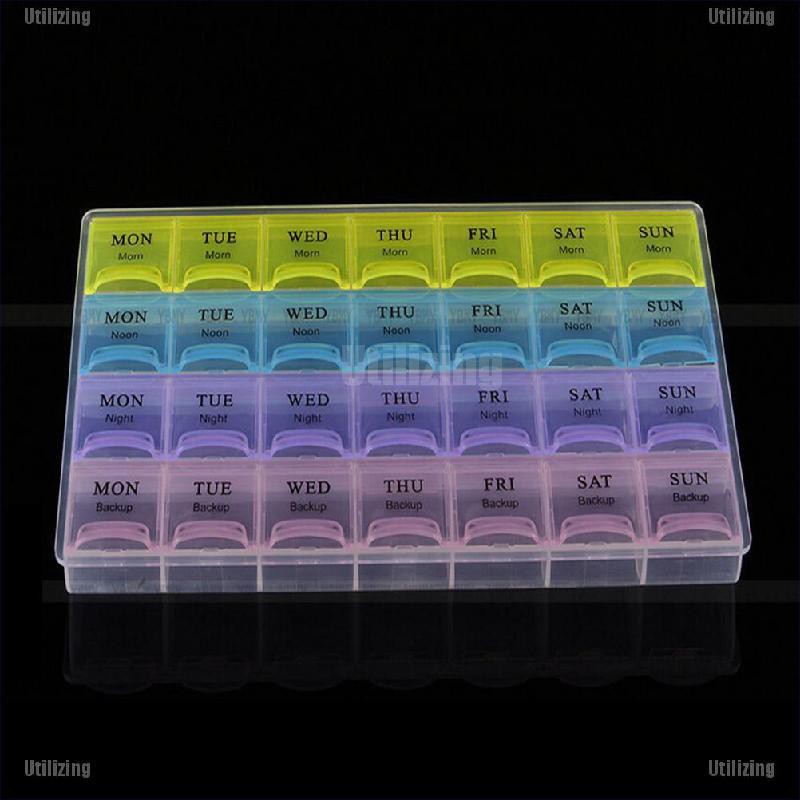 UTZN Weekly 7 Days Tablet Pill Box Holder Medicine Storage Organizer ...