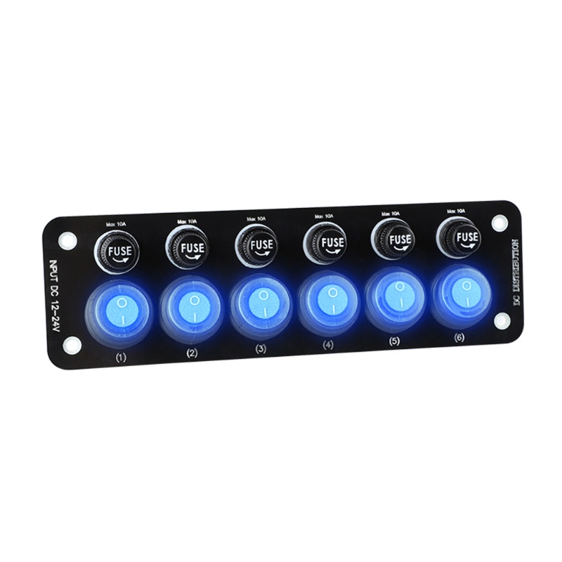 EDB* 6 Gang ON-OFF Switch Panel USB Slot Socket 12/24V Rocker Switches ...