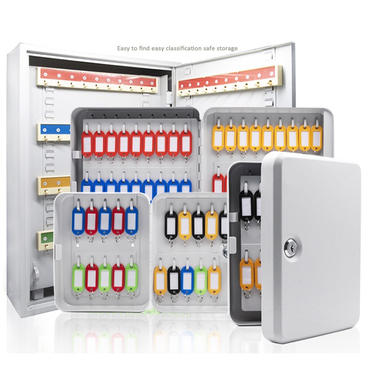 20 / 48 / 105 Keys Slot Lockable Metal Key Box Wall Mount Safe Storage ...
