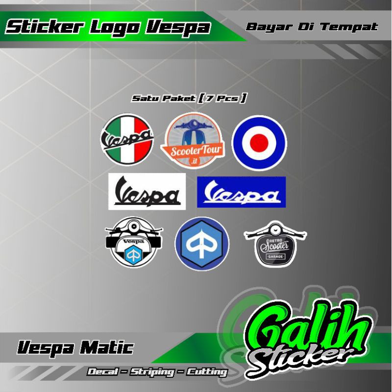 Vespa Logo Sticker - Scooter Logo Sticker - Matic Sticker | Shopee ...
