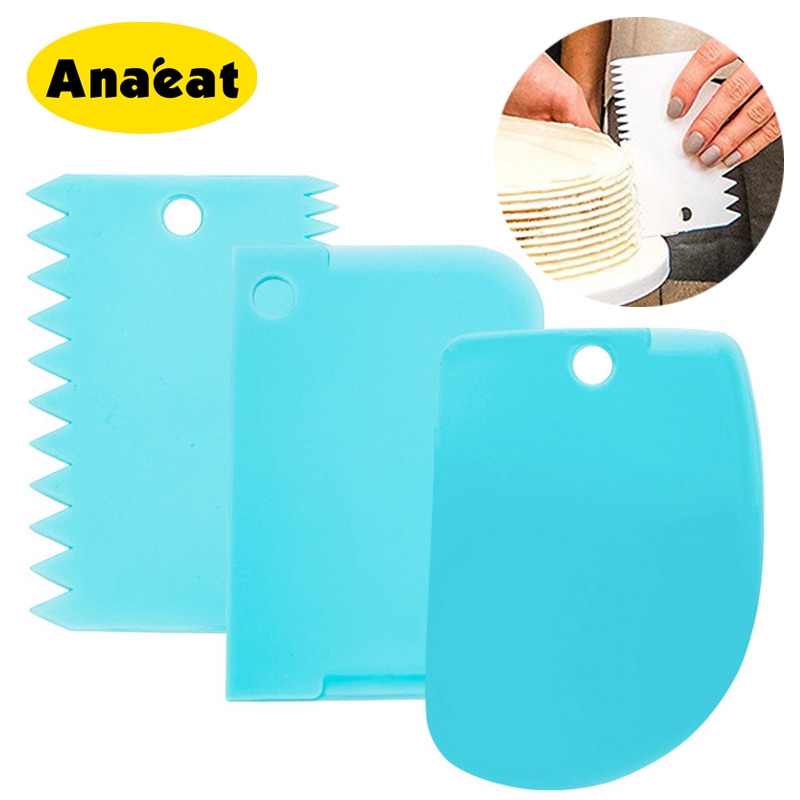 ANAEAT 3Pcs/set Dough Icing Cake Scraper Fondant Pastry Baking Tools ...