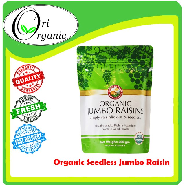 【HALAL】COUNTRY FARM ORGANIC JUMBO GREEN RAISIN 200g Exp 4/2027 ...