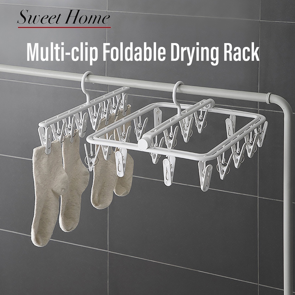 Multi-clip Foldable Drying Rack Plastic Underwear Drying Hanger ABS ...
