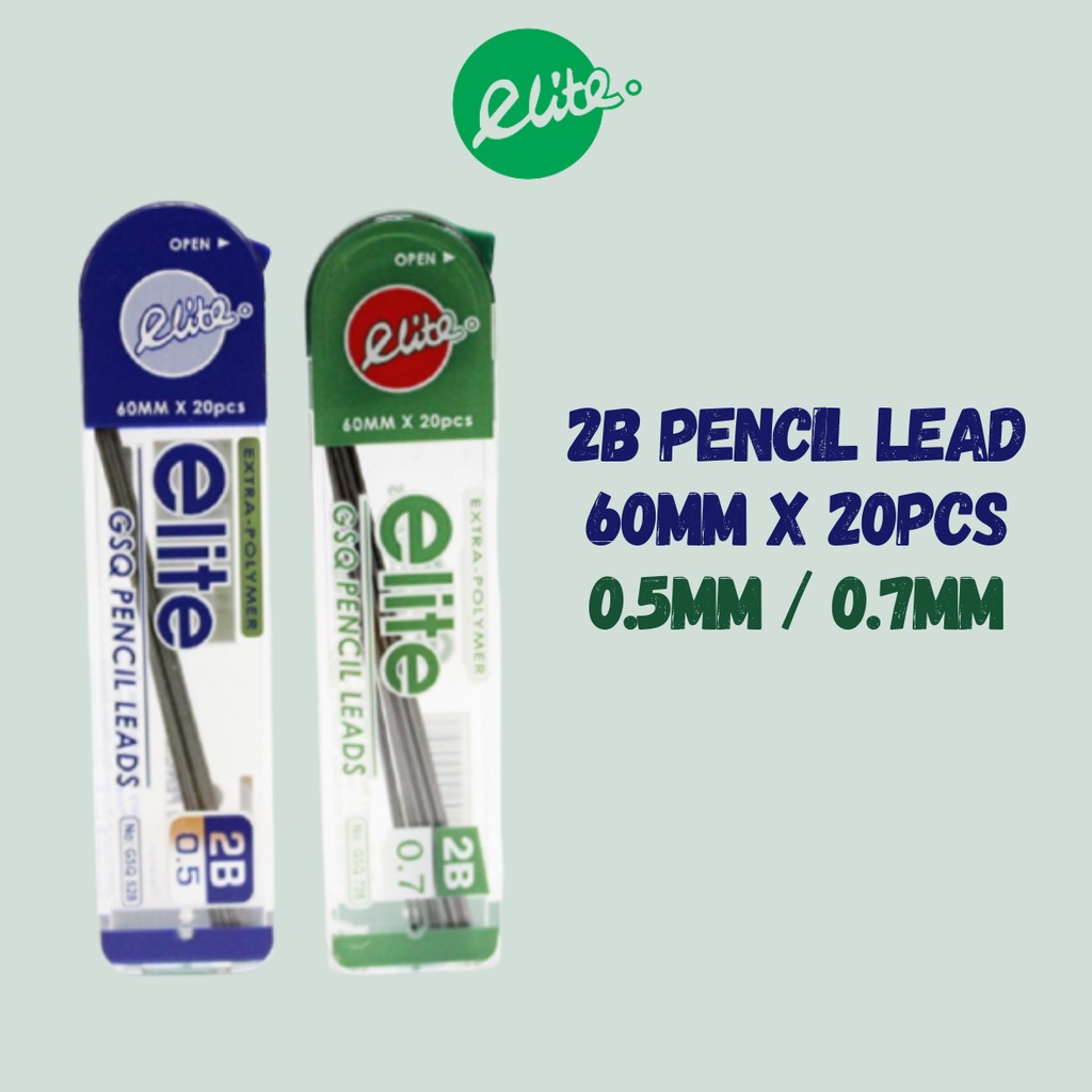 Elite 2B Pencil Lead Extra Polymer 0.5mm / 0.7mm | Shopee Singapore