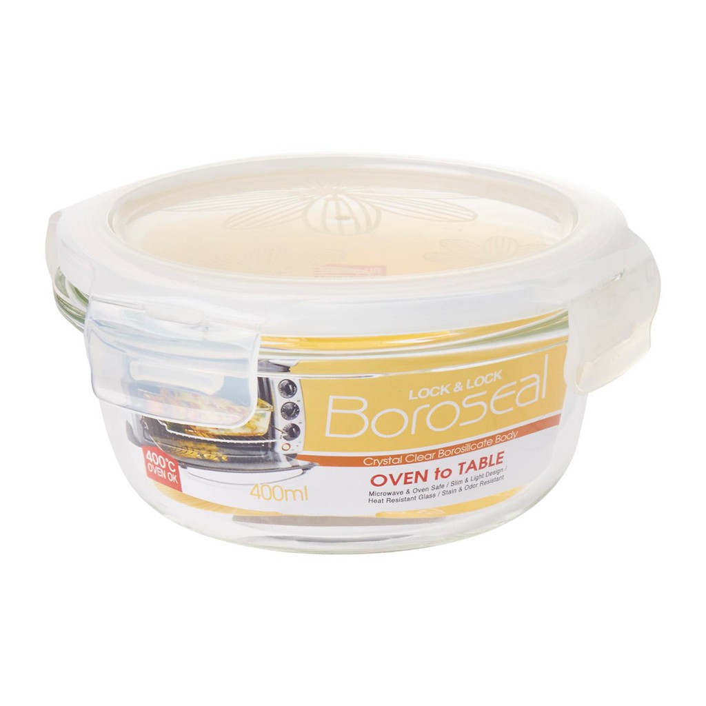 Locknlock Official Boroseal Heat Resist Glass Food Container Round