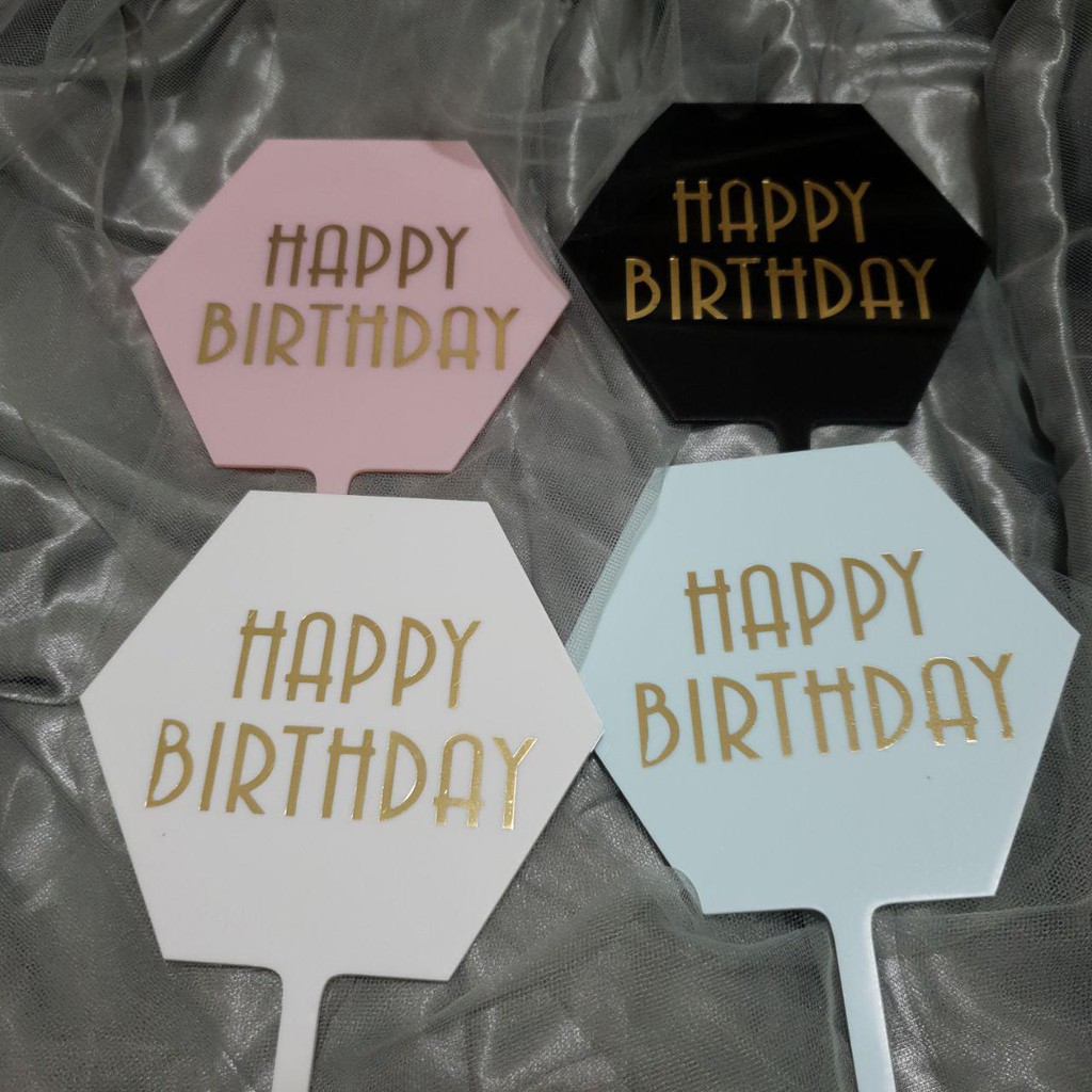 Happy Birthday Topper - Hexagon Plate | Shopee Singapore