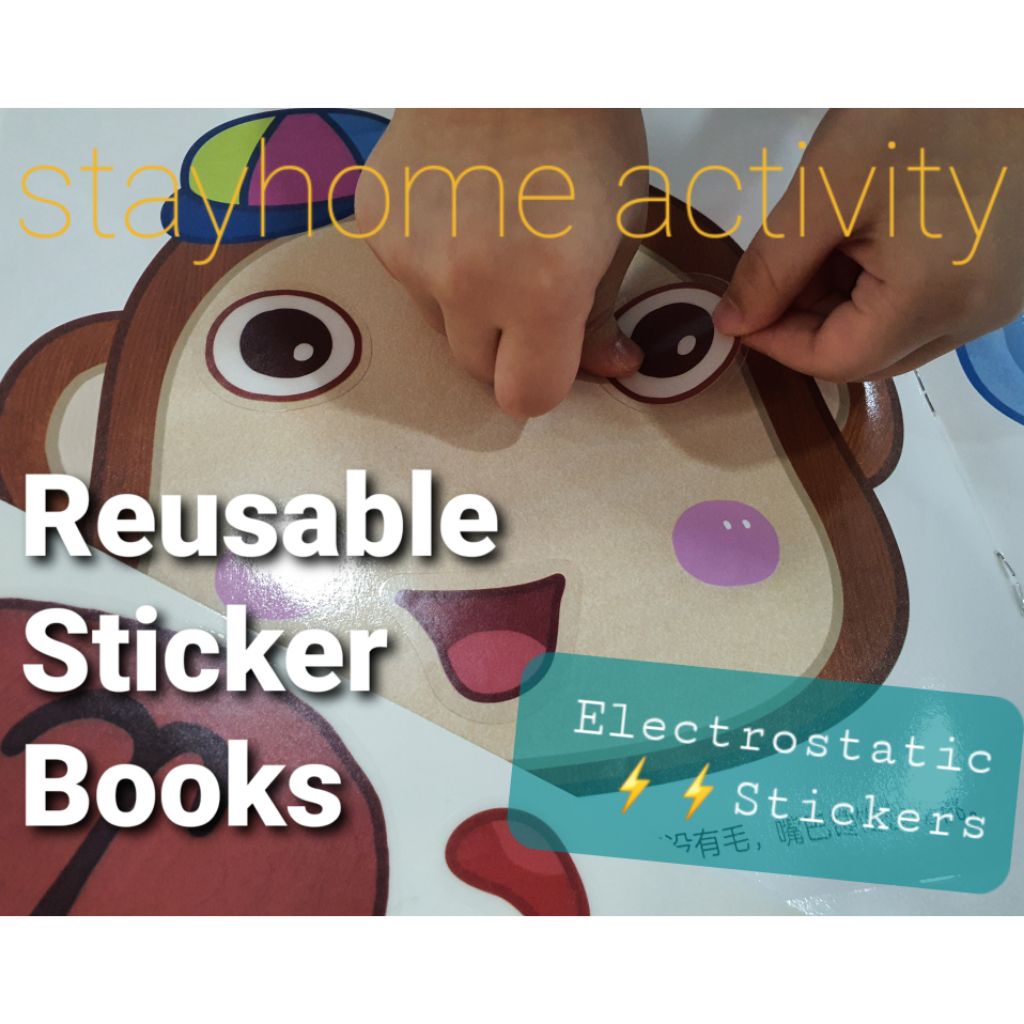 Reusable Electrostatic Sticker Book set of 3 * Creative Fun Activities ...