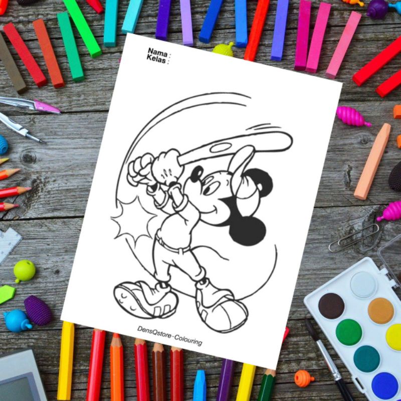 Mickey Mouse Theme Coloring Drawing Paper/Kids Coloring Paper - BC ...