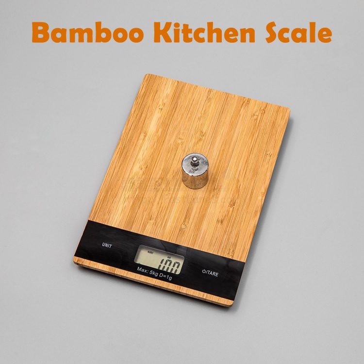 Bamboo Wood Kitchen Weighing Scale | Shopee Singapore