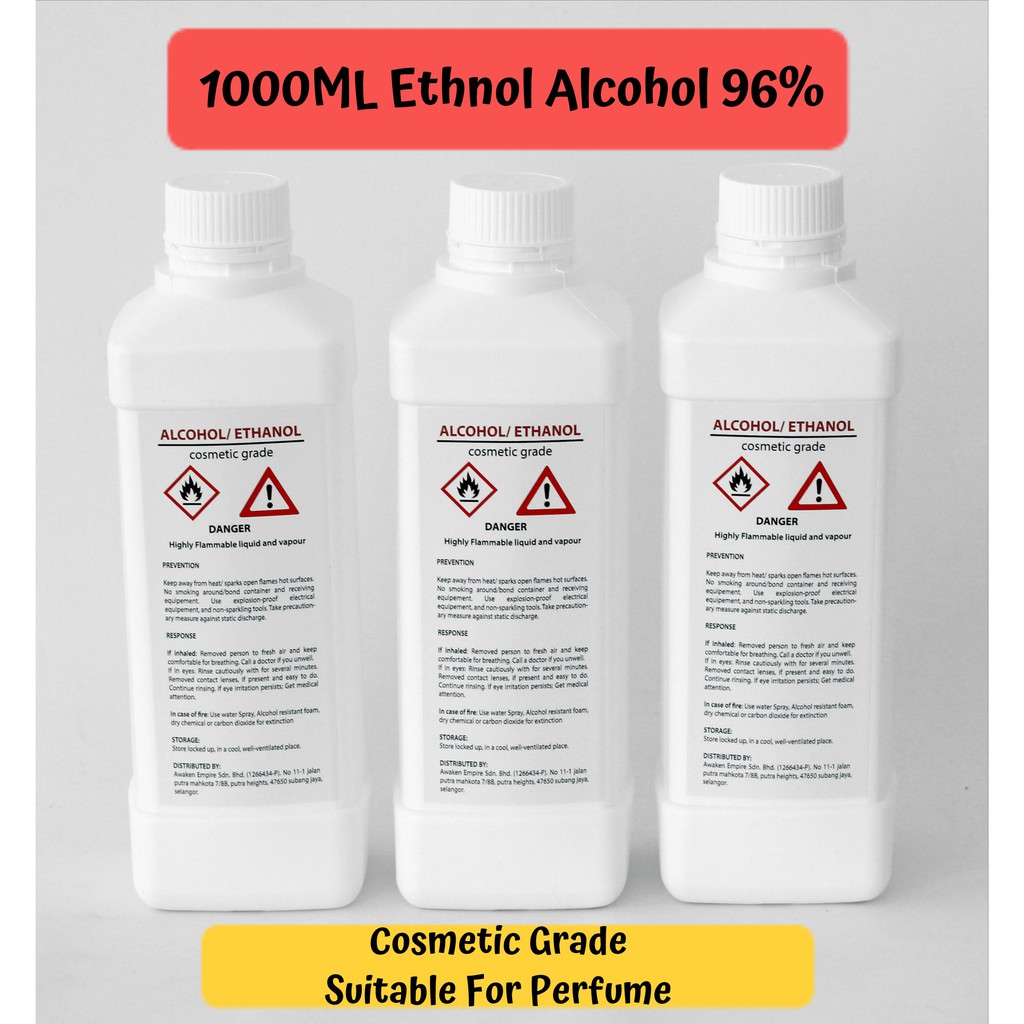 Ethnol Alcohol 96% 1000ML (1 Liter) - Suitable Making Perfume ...
