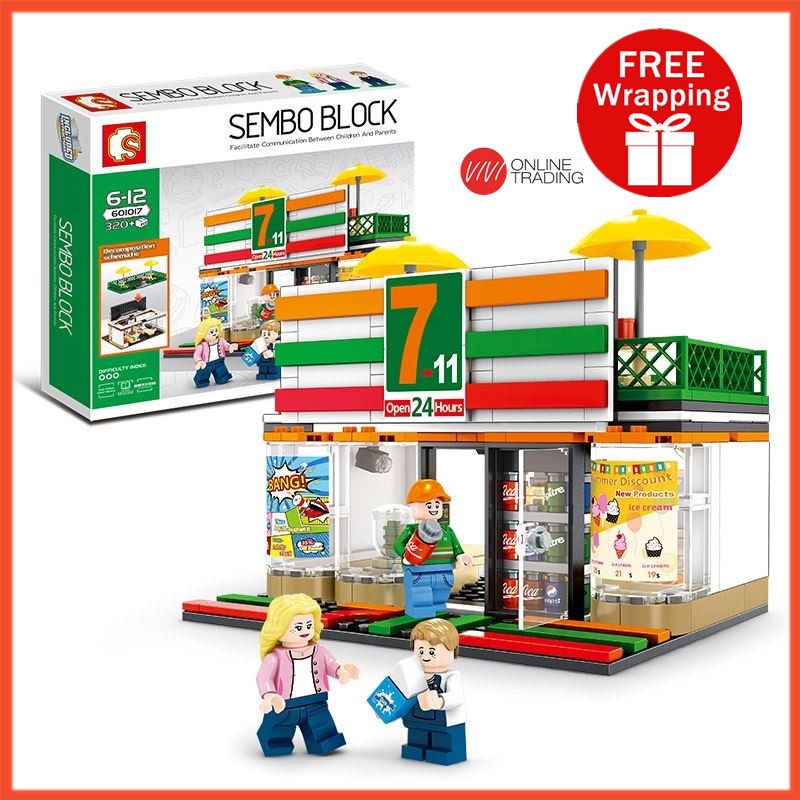 Sembo Block 601017 Building Street Series 7-11 Seven Eleven Mainan ...