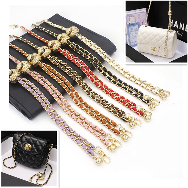Ladies Bag Chain Wear Leather Adjustable Golden Diagonal Shoulder Strap ...