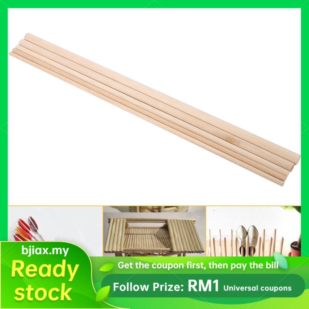 10Pcs 30cm Long DIY Wooden Arts Craft Sticks Dowels Pole Rods Sweet ...