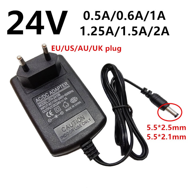 24V 24 volt universal power supply Adapter AC DC 24 V 0.5A 500mA 0.6A ...