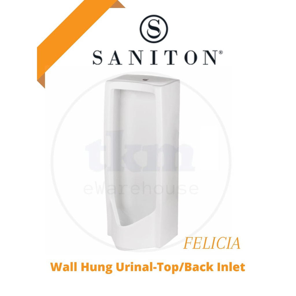 SANITON FELICIA TOP/BACK INLET WALL HUNG URINAL BOWL / CERAMIC TOP/BACK ...