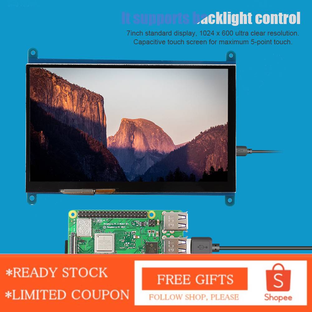 7-Inch LCD HDMI 1024x600 Ultra HD Display Screen Capacitive Touch for ...