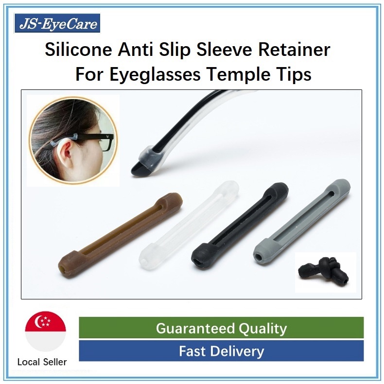 (1 Pair) JS-EyeCare Silicone Anti Slip Sleeve Retainer for Eyeglasses ...